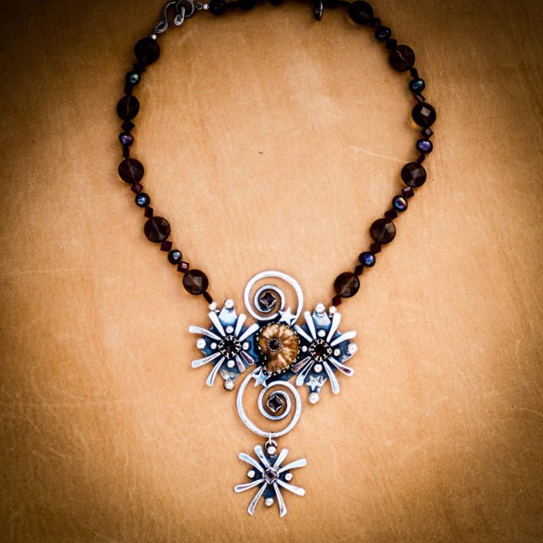 Spider Woman Medicine ~ Garnet and Ammonite - Angela Blessing Jewelry ...